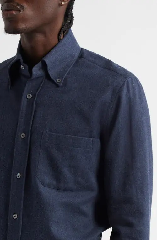 Thom Sweeney Cotton Flannel Button-down Shirt