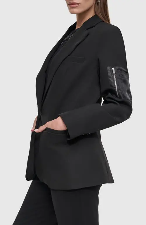 Dkny Cargo Sleeve Ponte Twill Blazer