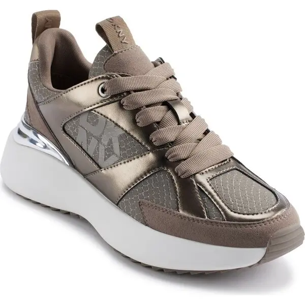 Dkny Zofi Platform Wedge Sneakers - Ash