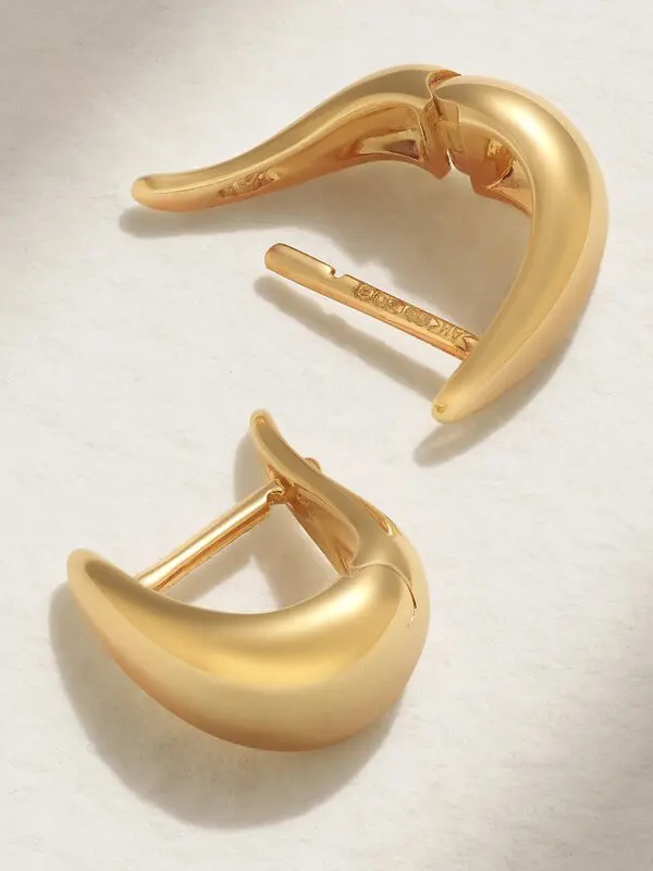ANITA KO Baby Claw 18-karat Hoop Earrings