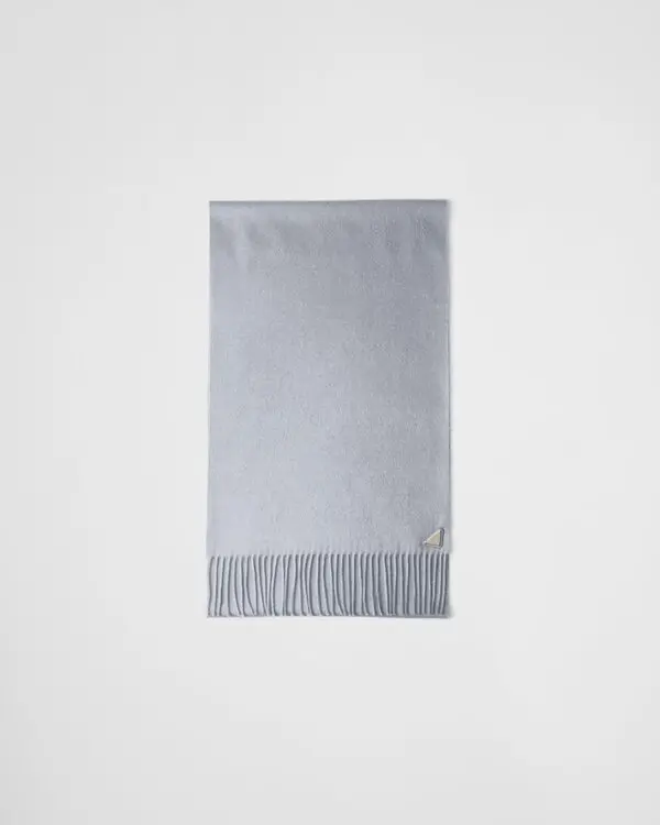 Prada Silk And Cashmere Scarf - Pearl Gray