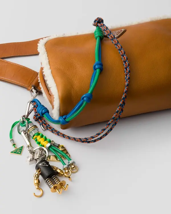 Prada Nappa Leather And Metal Keychain Charm