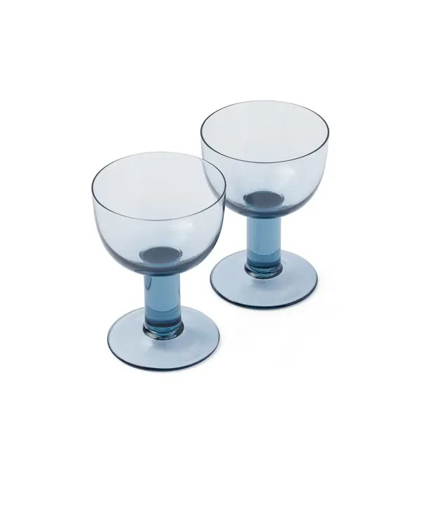 Prada Plinth Crystal Wine Glass Set - Blue