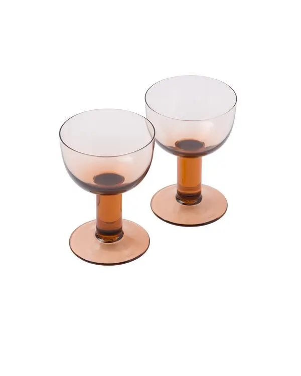 Prada Plinth Crystal Red Wine Glasses, Set Of Two - Brown