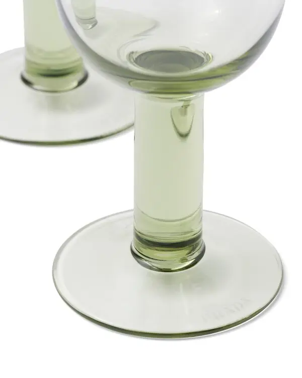 Prada Set Of Two Plinth Wine Glasses - Green