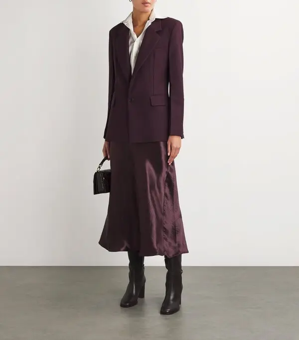 Tory Burch Satin Midi Skirt