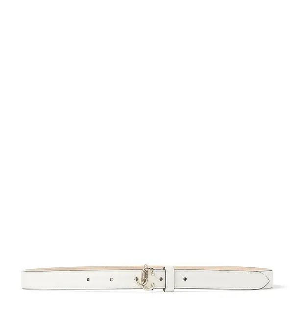 JIMMY CHOO Helina Mini Leather Belt - White