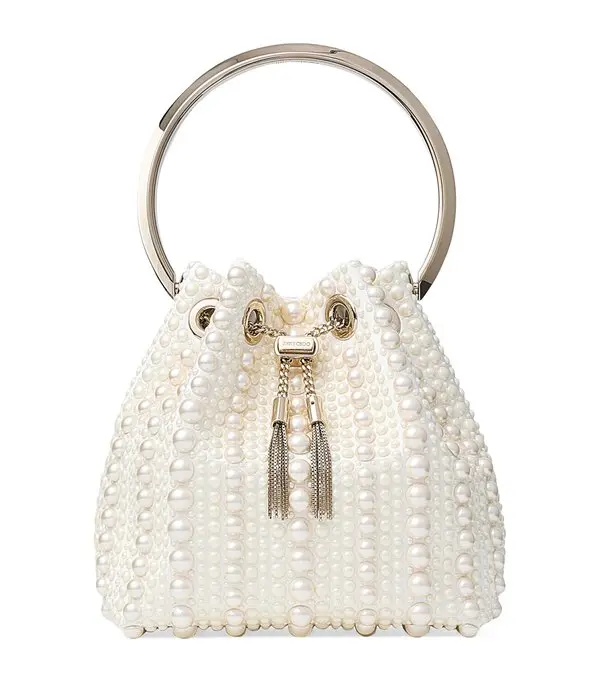 JIMMY CHOO Pearl Bon Bon Top-handle Bag - Ivory