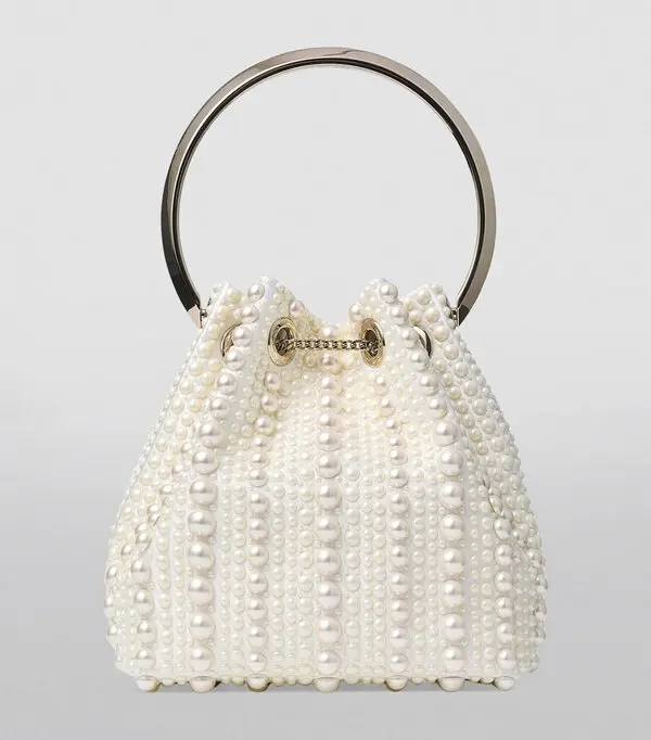 JIMMY CHOO Pearl Bon Bon Top-handle Bag - Ivory