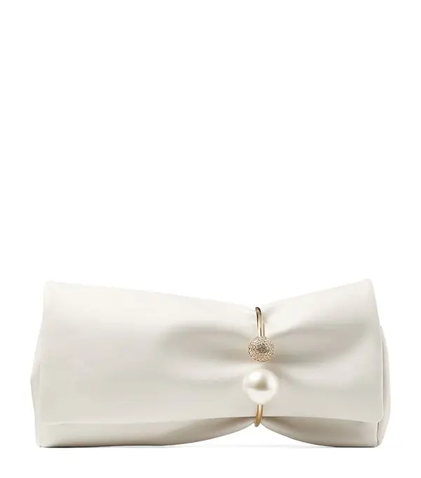 JIMMY CHOO Xandra Leather Clutch - White