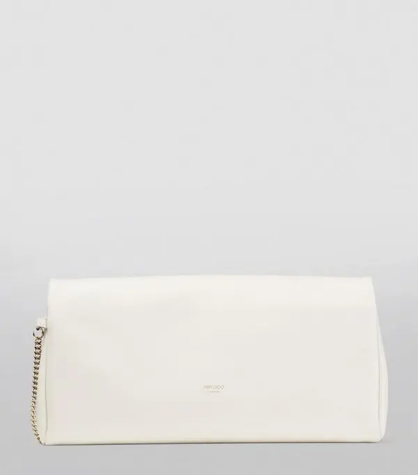 JIMMY CHOO Xandra Leather Clutch - White