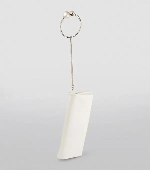 JIMMY CHOO Xandra Leather Clutch - White