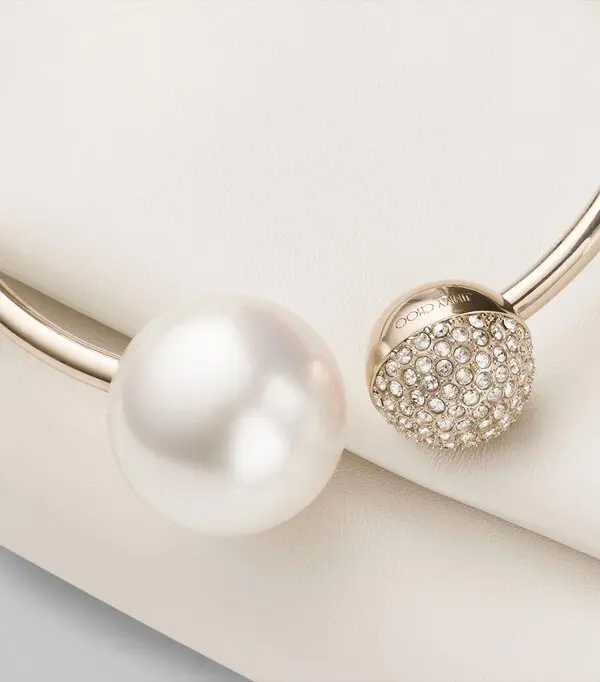 JIMMY CHOO Xandra Leather Clutch - White