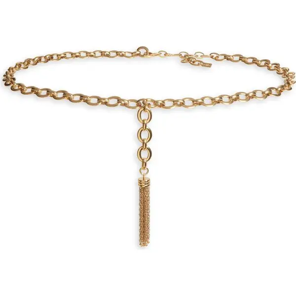 Chloé Pompoms Chain Belt - Vintage Gold
