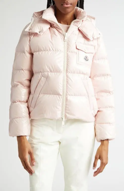 Moncler Andro Hooded Down Short Jacket - Pink