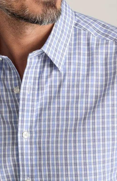 UNTUCKIT Durif Check Wrinkle Free Cotton Button-up Shirt - Blue