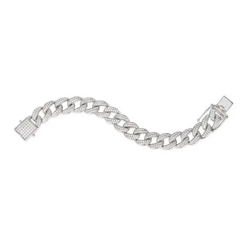 ANNA ZUCKERMAN 12mm Cuban Link Bracelet - Platinum