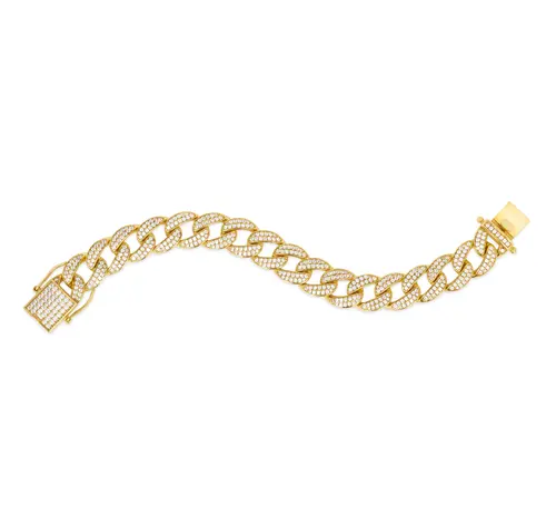 ANNA ZUCKERMAN 12mm Cuban Link Bracelet - Yellow Gold