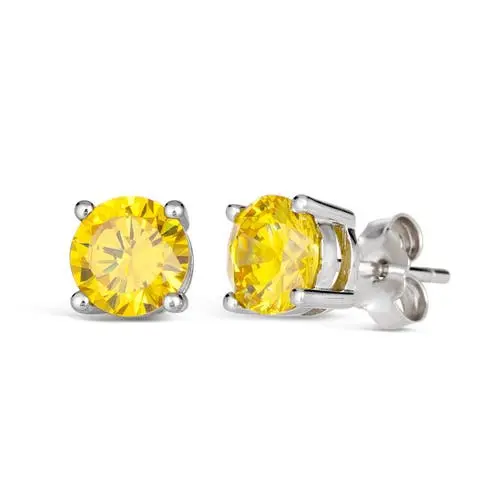 ANNA ZUCKERMAN Rainbow Gem Stud Earrings - Golden Sapphire