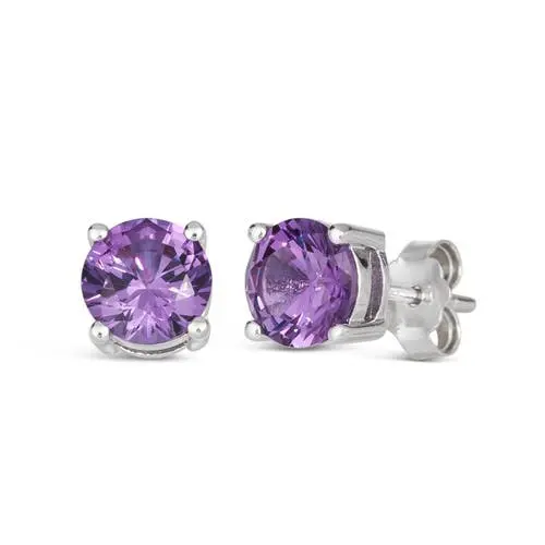 ANNA ZUCKERMAN Rainbow Gem Stud Earrings - Purple Sapphire