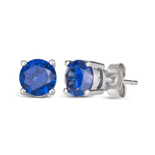 ANNA ZUCKERMAN Rainbow Gem Stud Earrings - Royal Blue