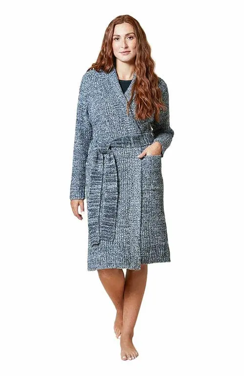 SOFTIES Heather Marshmallow Wrap Robe - Heather Black