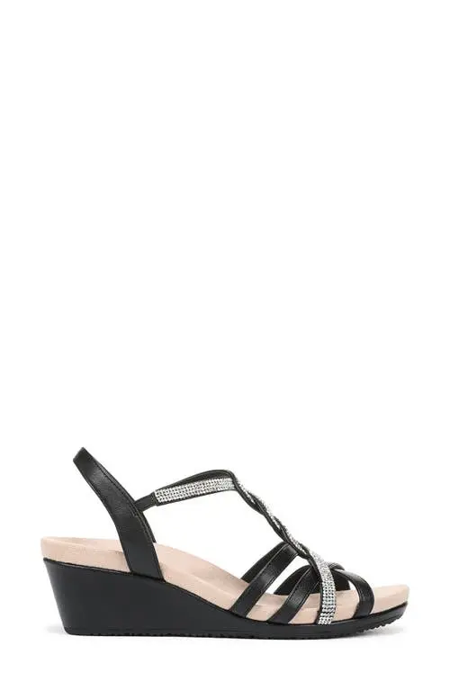 LIFESTRIDE Miami Slingback Wedge Sandal - Black