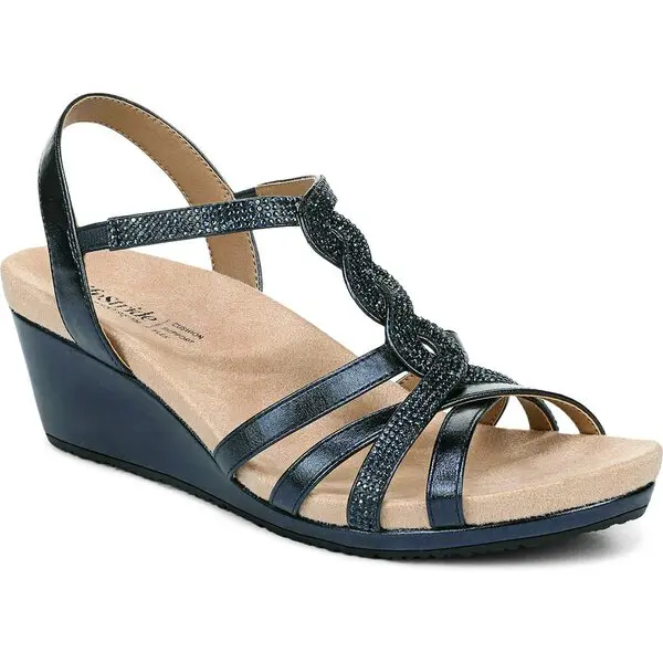 LIFESTRIDE Miami Slingback Wedge Sandal - Lux Navy-dm