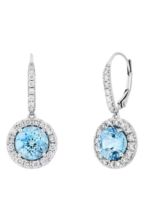 Bony Levy Aquamarine And Diamond Drop Earrings - White Gold/dia/aqua