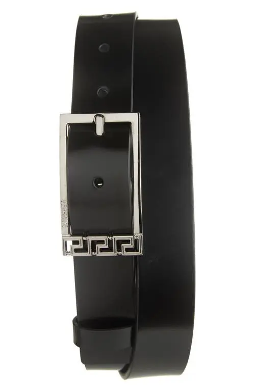 Versace Greca Leather Belt - Black-versace Gold