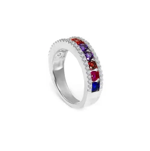 ANNA ZUCKERMAN Rainbow Sapphire Ring - Platinum