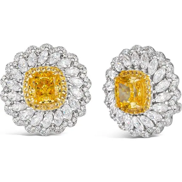 ANNA ZUCKERMAN La Maya Diamond Crystalline Earrings - Canary Yellow Crystalline