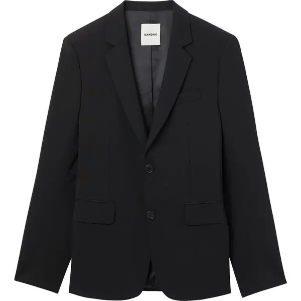Sandro Virgin Wool Suit Jacket - Black