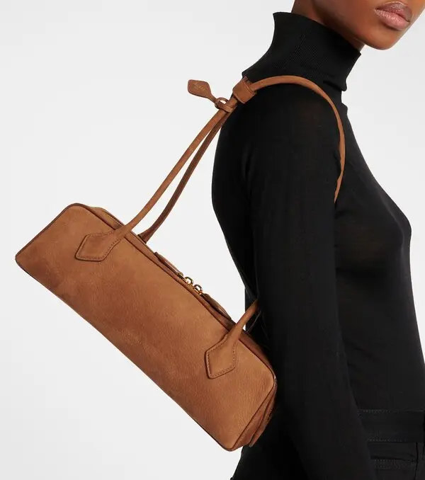 Alaïa Le Teckel Medium Suede Shoulder Bag - Brown