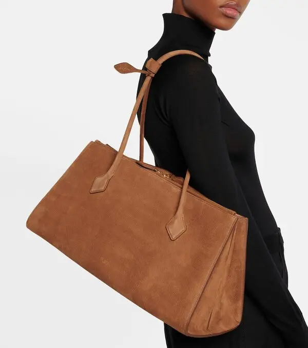 Alaïa Le Teckel Suede Tote Bag - Brown