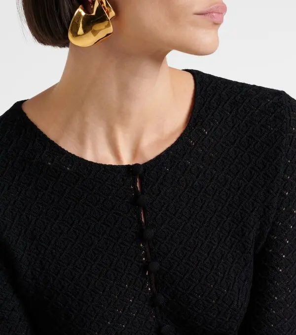 Saint Laurent Wool-blend Crochet Minidress