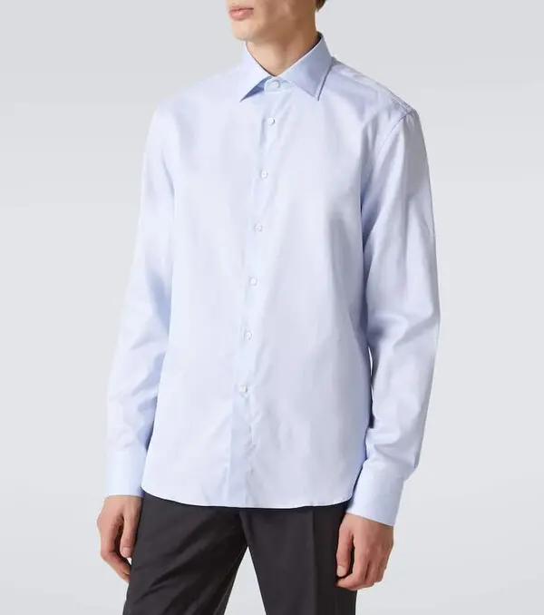 Canali Cotton Poplin Shirt - Blue