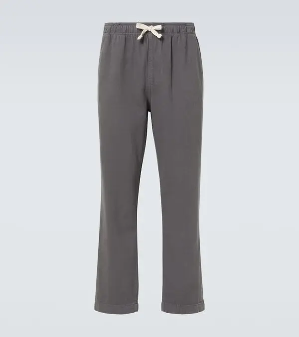 FRAME Cotton Straight Leg Pants - Grey