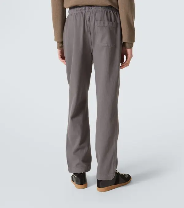 FRAME Cotton Straight Leg Pants - Grey