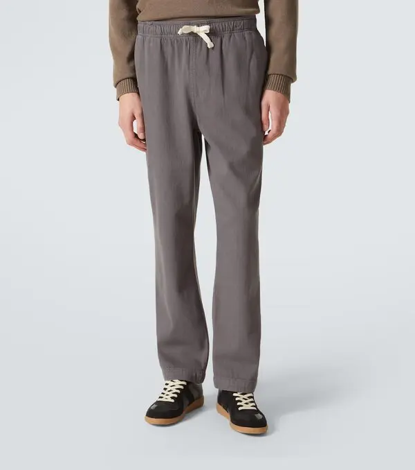 FRAME Cotton Straight Leg Pants - Grey