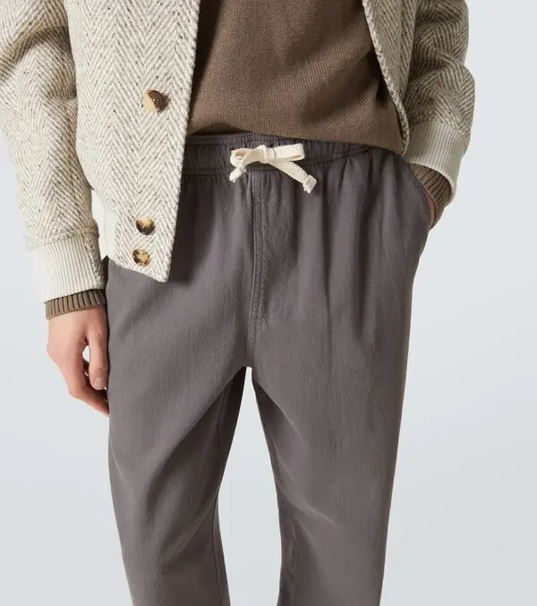 FRAME Cotton Straight Leg Pants - Grey
