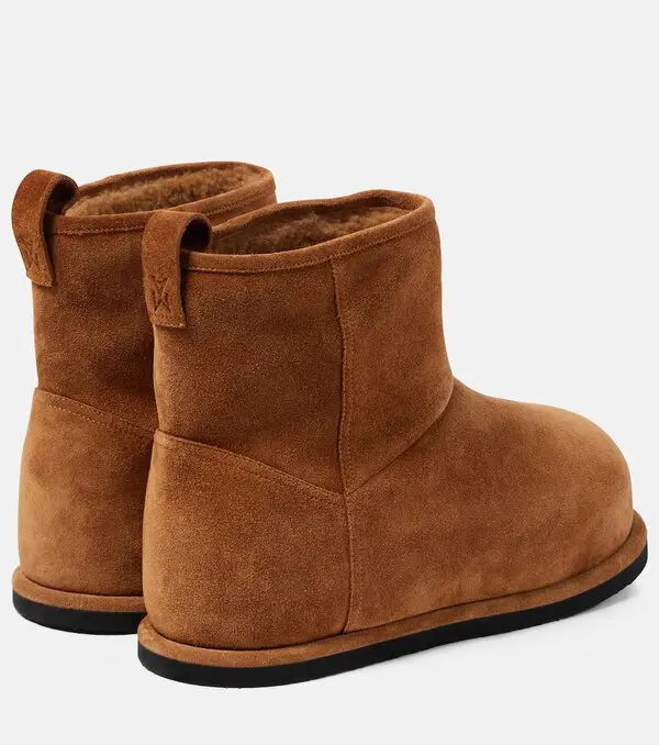 Amina Muaddi Heidi Shearling-lined Suede Ankle Boots