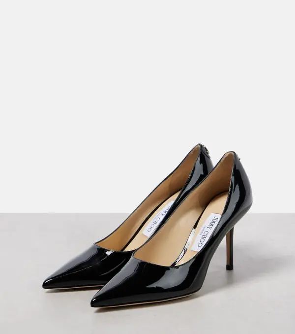 JIMMY CHOO Patent Leather Pointed Toe Pumps - Black