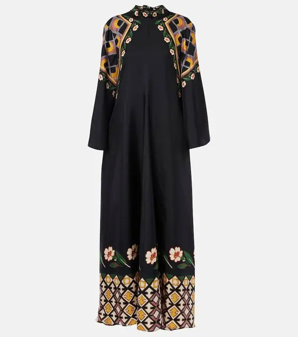 La DoubleJ Magnifico Printed Silk Twill Maxi Dress