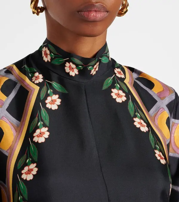 La DoubleJ Magnifico Printed Silk Twill Maxi Dress