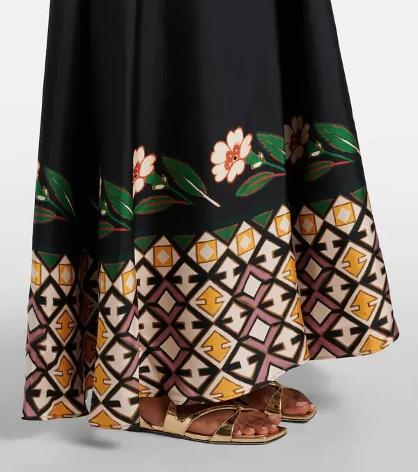 La DoubleJ Magnifico Printed Silk Twill Maxi Dress