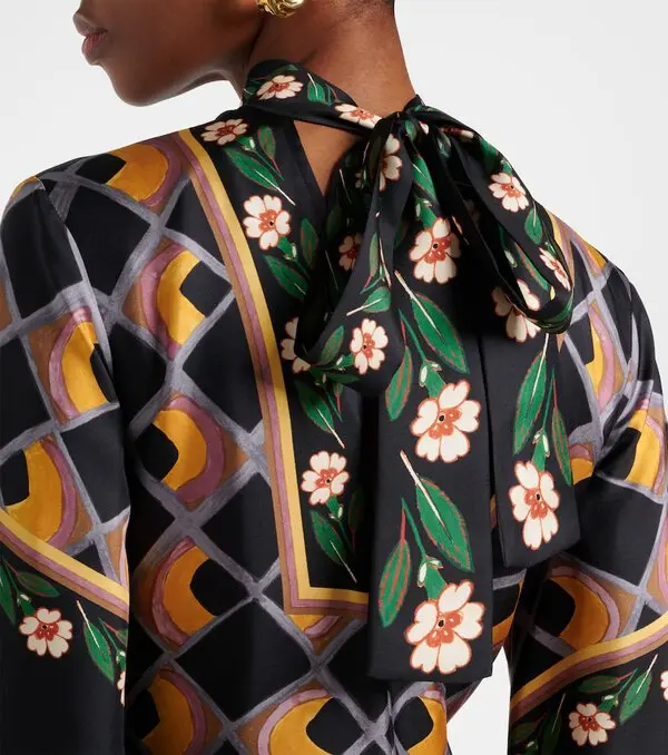 La DoubleJ Magnifico Printed Silk Twill Maxi Dress
