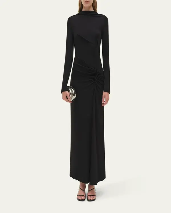 Simkhai Ferrera Ruched Midi Dress - Black