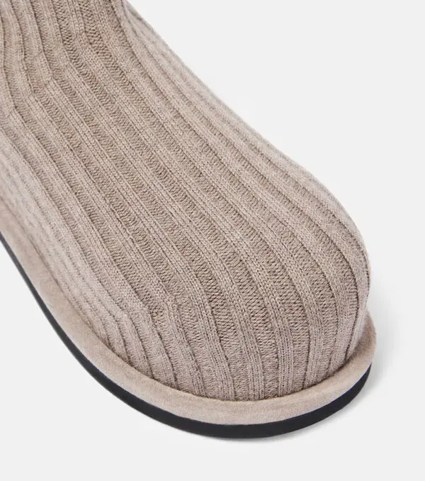 Amina Muaddi Veneda 15 Knee-high Sock Boots - Neutrals