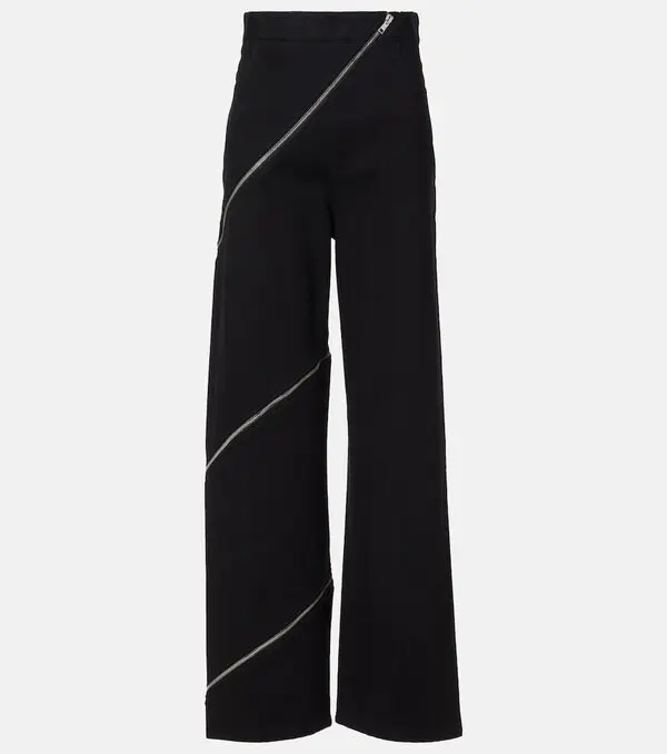 Alaïa Spiral Wide-leg Pants - Black